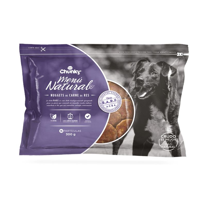 CHUNKY MENU NATURAL NUGGETS DE CARNE PERRO - Animals Veterinaria - Tu ...