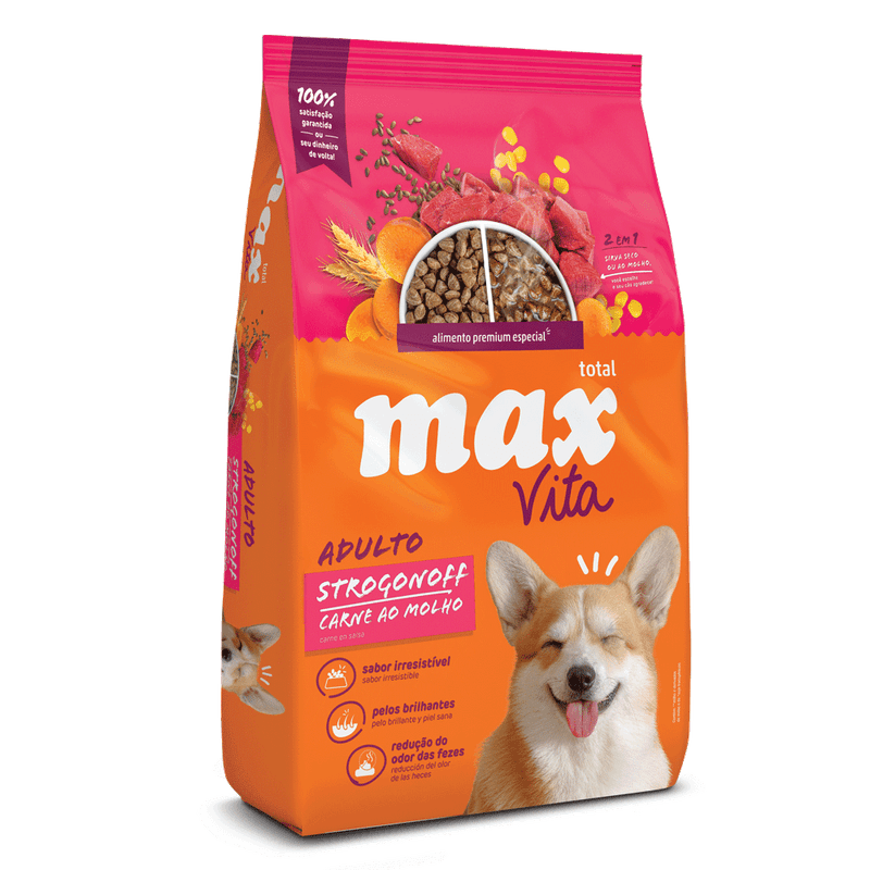MAX VITA CANINE ADULTO STROGONOFF CARNE AO MOHLO - Animals Veterinaria - Tu tienda de mascotas