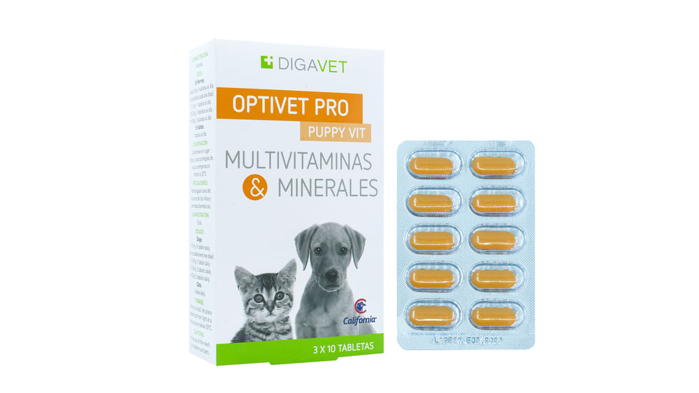 PUPPY VIT OPTIVET PRO CAJA x 30 TABLETAS - Animals Veterinaria - Tu ...
