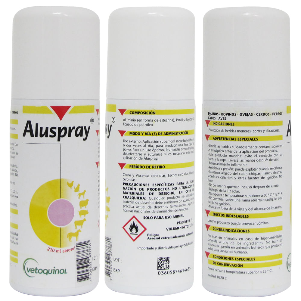 Aluspray X 210 Ml - Cicatrizante - Animals Veterinaria - Tu tienda de mascotas